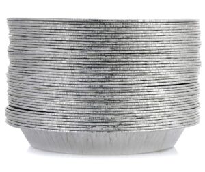 9" pie pans [50 pack] - heavy duty standard-sized disposable aluminum foil pie tins for baking and serving