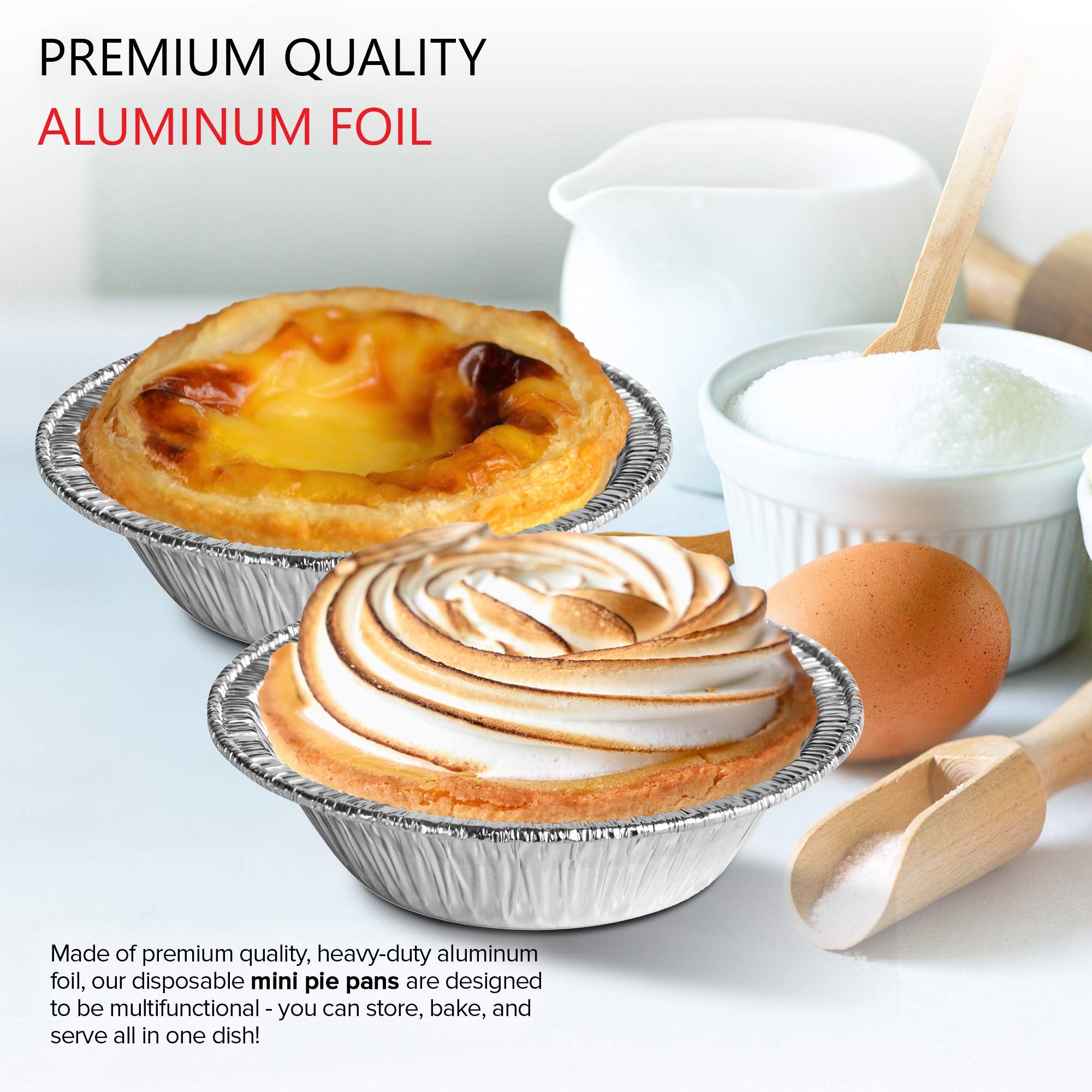 Stock Your Home 100 Count Aluminum Mini Pie Pans - 3 Inch Disposable Recyclable Foil Pie Tins for Bakeries, Cafes, Restaurants