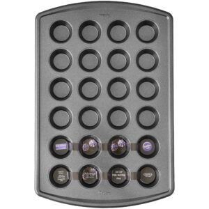 Wilton Advance Select Premium Non-Stick Mini Muffin Pan, 24-Cup Cupcake Pan, Steel, Silver