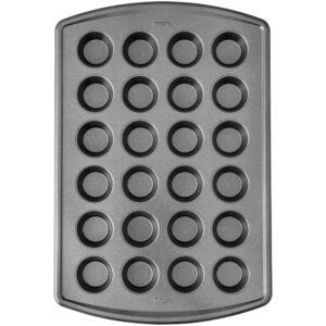 Wilton Advance Select Premium Non-Stick Mini Muffin Pan, 24-Cup Cupcake Pan, Steel, Silver