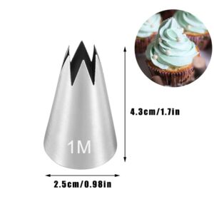 Icing Piping Tip Set,3 Large Decorating Tips Stainless Steel,DIY Cream Rose Flower Piping Tips,Cupcake Pastry Tips for Cake Decorating(1M 2D 2F)