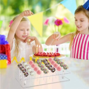 302 Pcs Cake Pop Maker Kit,Subesty Cake Pop Baking Mold with 1 Acrylic Lollipop Holder,1 Silicone Mold Set,100 Pcs Clear Bags,100 Pcs Treat Sticks,100 Pcs Gold bow Ties