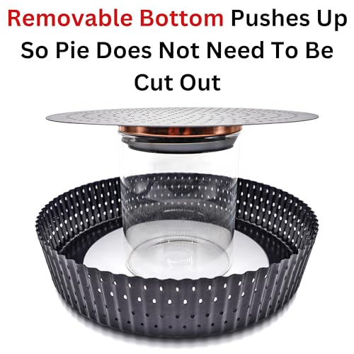 Jean Lemond: Introducing King Crispy's Deep Pie, Tart & Quiche Pan With Perforated Holes For Crispy Crusts. A Non-Stick, Removable Bottom, Dishwasher Safe, Pie Pan Baking Plate Dish. (9 inch x 2 Deep)