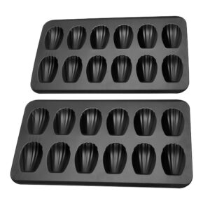 YumAssist 2 Pack Nonstick Madeleine Pan, 12-cup Heavy Duty Shell Shape Baking Cake Mold Pan.