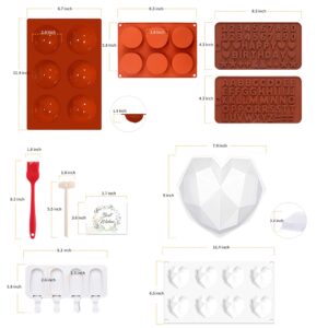 Luvan Silicone Chocolate Molds,Breakable Heart Mold,oreo Chocolate Mold,Number and Letter Mold for Valentine's Day,Children's Birthday Christmas Easter Party Molds for Birthday,Halloween