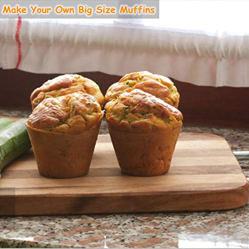 Bongpuda Silicone Large Muffin Pan 2 Pack,6 Cup Large Silicone Cupcake Pan,Non-Stick Jumbo Muffin Pans,Food Grade Cupcake Molds,Perfect for Egg Muffin,Big Cupcake