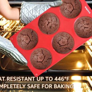 Walfos Silicone Whoopie Pie Baking Pans, 3 Pcs Non-Stick Muffin Top Pan. Food Grade and BPA Free Silicone, Great for Muffin, Eggs, Tarts and More, Dishwasher Safe