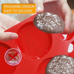 Walfos Silicone Whoopie Pie Baking Pans, 3 Pcs Non-Stick Muffin Top Pan. Food Grade and BPA Free Silicone, Great for Muffin, Eggs, Tarts and More, Dishwasher Safe