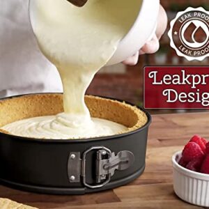 Zulay Premium Springform Pan 9 Inch Nonstick - Cheesecake Pan With Removable Bottom - No Need For Parchment Paper - Spring Form For Baking - Leak-Proof Cake Pan (Black)