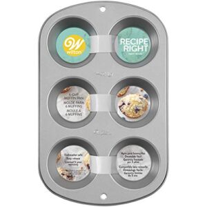 wilton recipe right muffin pan, for great muffins, cupcakes, breakfast potato egg cups and so much more, 6-cups