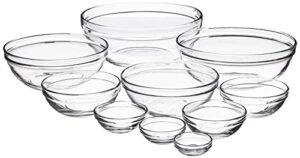 anchor hocking 10 piece mixing bowl set, nesting serving bowls & mixing bowls (1 oz, 2 oz, 4 oz, 6 oz, 10 oz, 16 oz, 1 qt, 1.5 qt, 2.5 qt, 3.5 qt)