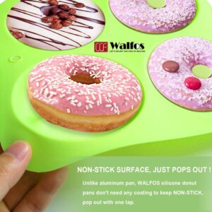 Walfos Full Size Silicone Donut Mold - 4 Inch Big Size Silicone Doughnut Pan Set, Non-Stick, Just Pop Out! Heat Resistant, BPA FREE and Dishwasher Safe, for Donut Cake Biscuit Bagels (3PK)