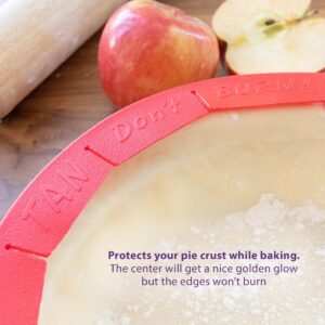 Talisman Designs Baking Pie Crust Shield Protector Cover for Edges of Pie - 8-inch to 11.5-inch Adjustable Silicone Baking Accessory for Making the Perfect Pie | Set of 1