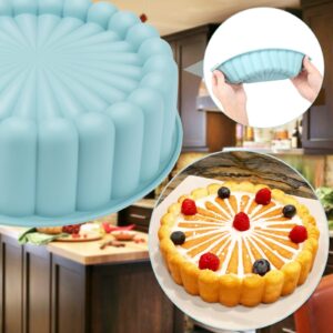 Palksky Charlotte Cake Pan Silicone, Nonstick, 8 inch Round Cake Molds for Baking