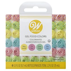 wilton gel food color set, primary, 0.3 fl oz, pack of 4