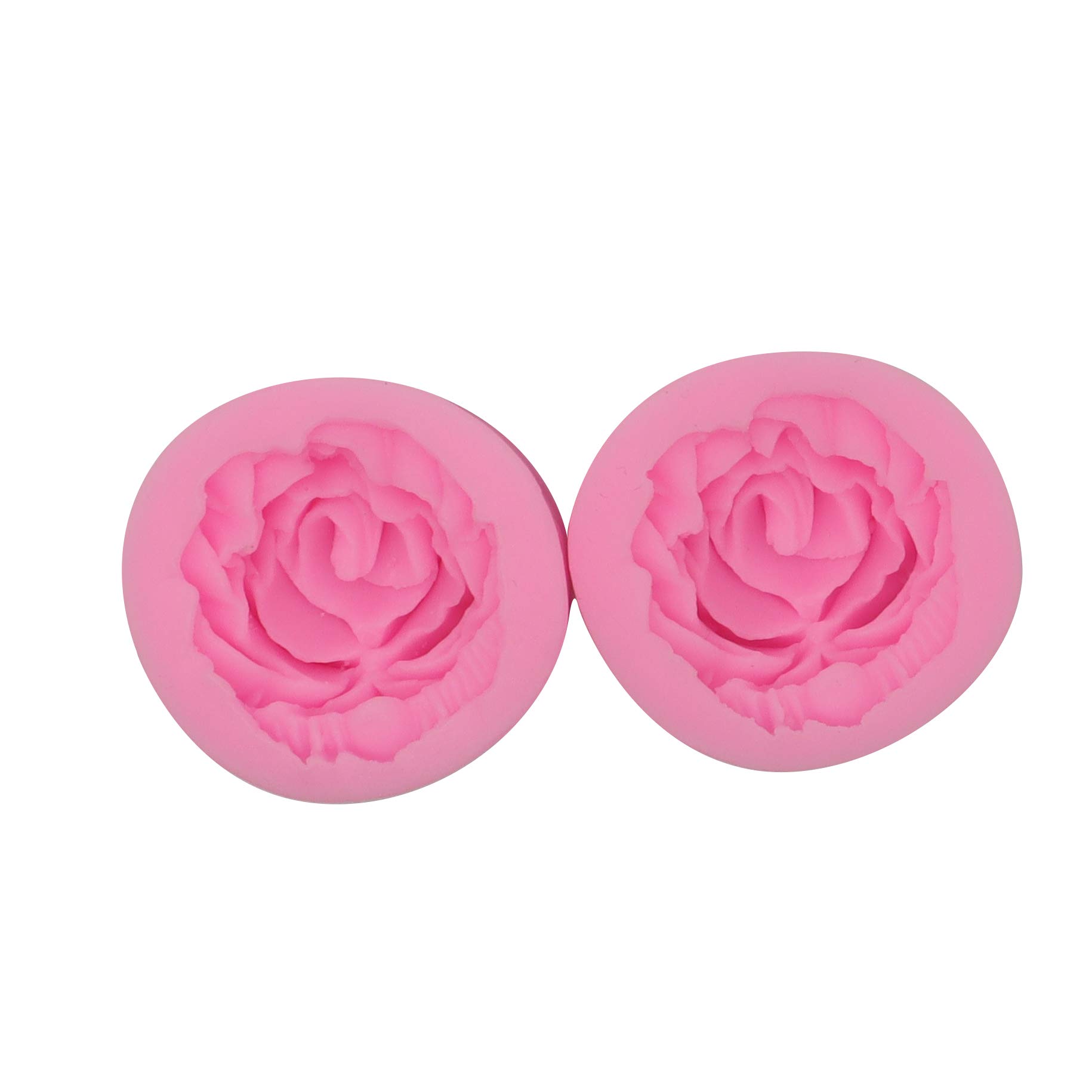 HengKe 2 Piece 3d Flower Bloom Rose Shape Silicone Molds for Cupcake Dessert Chocolate Jelly Cookie Decor, Jewelry, Pastry, Chocolate,Handmade Soap Mould Candy Making