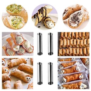 Grehge Chusen 35pcs Cream Horn Mold, Cannoli Forms Tubes Kits, Non-stick Stainless Steel 16pcs Cone Shaped and 12pcs Tubular Shaped Baking Molds for Danish Pastry Lady Lock Form, Cream Roll