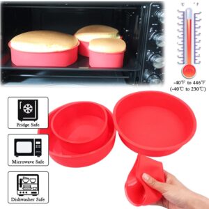 BAKER DEPOT Silicone Mould for Baking Nonstick Layer Cakes Bakeware Round Cake Pans Chocolate Rainbow Cake for Birthday Wedding Party 4 6 8 9 Inch Set of 4