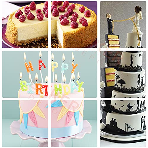 BAKER DEPOT Silicone Mould for Baking Nonstick Layer Cakes Bakeware Round Cake Pans Chocolate Rainbow Cake for Birthday Wedding Party 4 6 8 9 Inch Set of 4