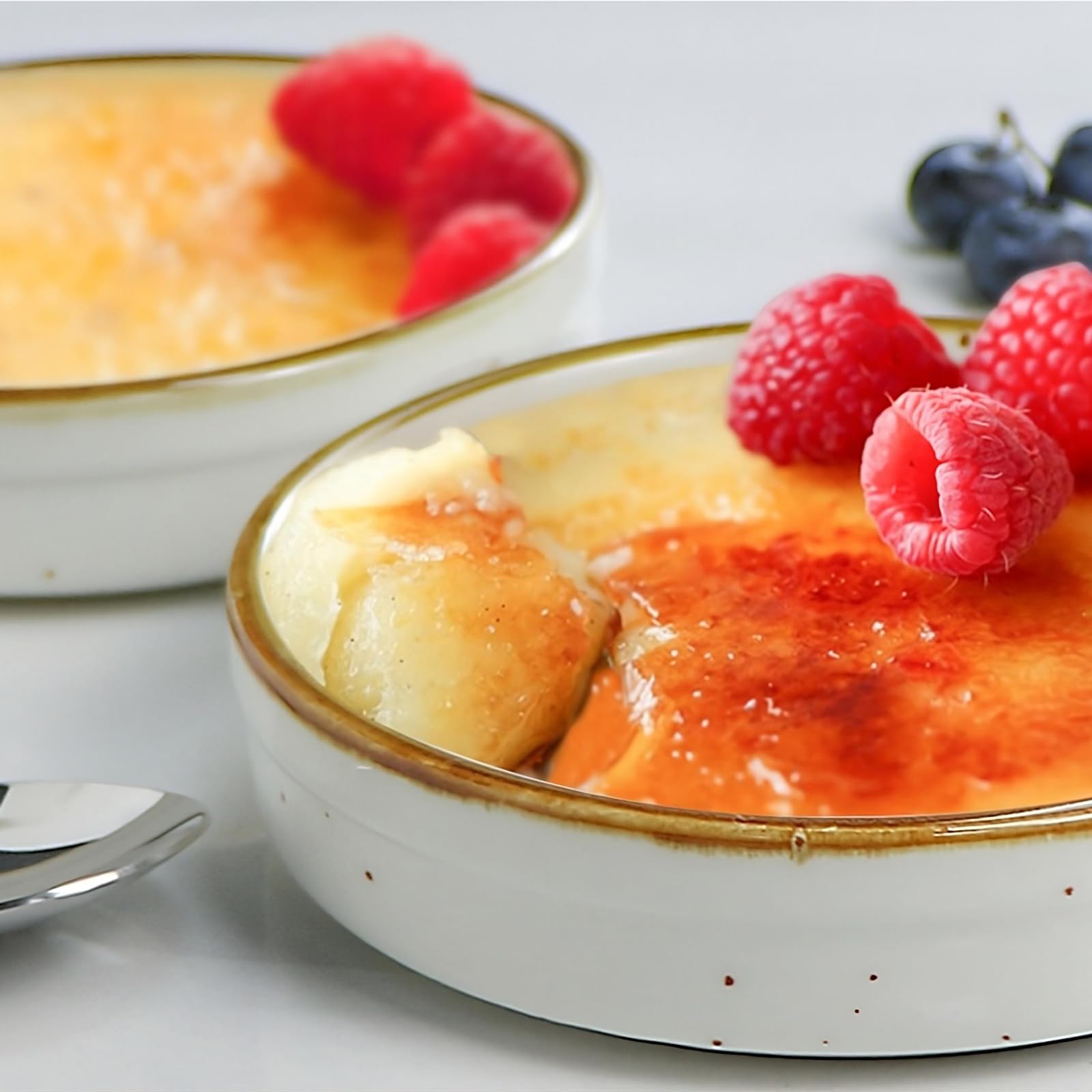 ONEMORE Ramekins 4 oz - Oven Safe Shallow Ramekins for Creme Brulee - Set of 6