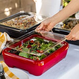 Fancy Panz Classic, dress up & protect your foil pan. Half size foil pan & serving spoon included. Made in USA. For use with hot or cold food (White)