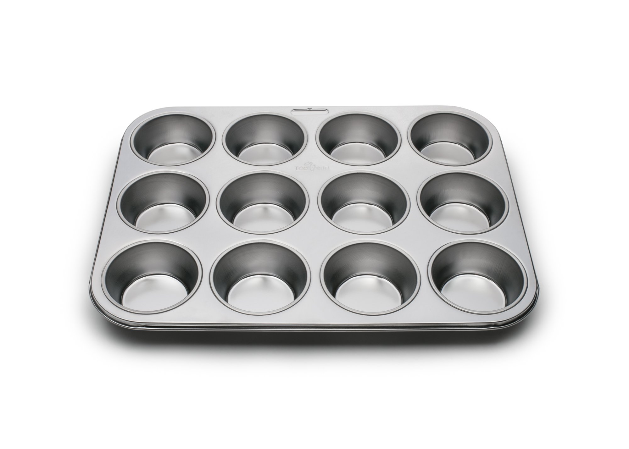 Fox Run 12-Cup Muffin and Cupcake Baking Pan, 10.5 x 13.75 x 1.25 inches, Silver