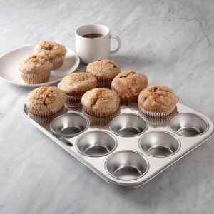 Fox Run 12-Cup Muffin and Cupcake Baking Pan, 10.5 x 13.75 x 1.25 inches, Silver