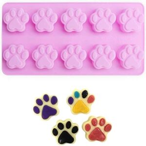 Silicone Molds Puppy Dog Paw and Bone Mold for Dog Treats, Homemade Non-Stick Food Grade, Chocolate, Candy, Jelly, Ice Cube Mold, Cupcake Baking Mould, Muffin pan Cookie Cutters Set