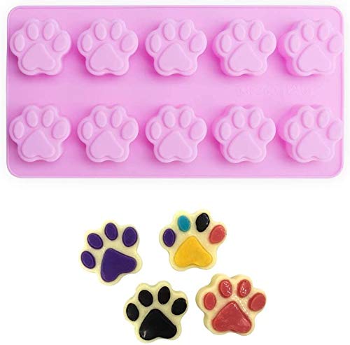 Silicone Molds Puppy Dog Paw and Bone Mold for Dog Treats, Homemade Non-Stick Food Grade, Chocolate, Candy, Jelly, Ice Cube Mold, Cupcake Baking Mould, Muffin pan Cookie Cutters Set