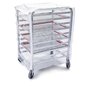 new star foodservice 36534 commercial sheet pan rack cover, pvc, 10-tier, 28 x 23 x 33 inch, clear