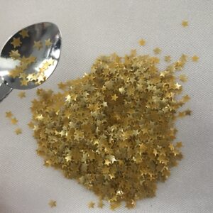 OH! SWEET ART EDIBLE GLITTER GOLD STARS 0.04 Ounce Oz. Use to cakes, cupcakes, flakes, cookies