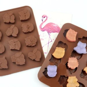 12 Cavities Cute Owl Shaped Silicone Chocolate Candy Cake Mold