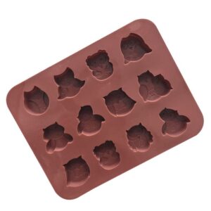 12 Cavities Cute Owl Shaped Silicone Chocolate Candy Cake Mold