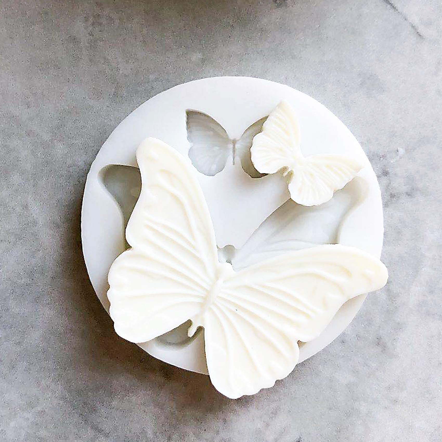 2 pcs Butterfly Silicone Molds,Mini Butterfly Fondant for DIY Chocolate Candy Pudding Gum Paste Cupcake Cake Topper Decoration Desserts Jelly Shots Handmade Ice Cream Ice Cube Crystal Soap Mould