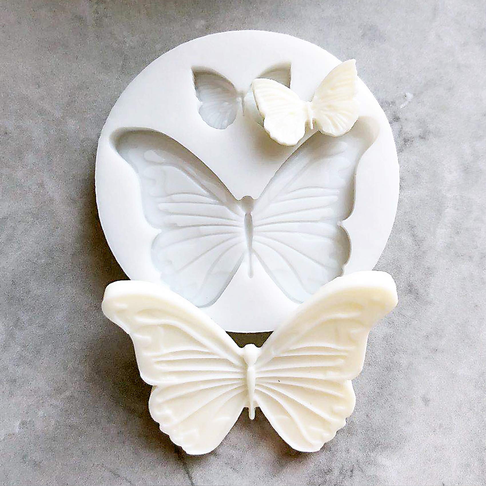 2 pcs Butterfly Silicone Molds,Mini Butterfly Fondant for DIY Chocolate Candy Pudding Gum Paste Cupcake Cake Topper Decoration Desserts Jelly Shots Handmade Ice Cream Ice Cube Crystal Soap Mould