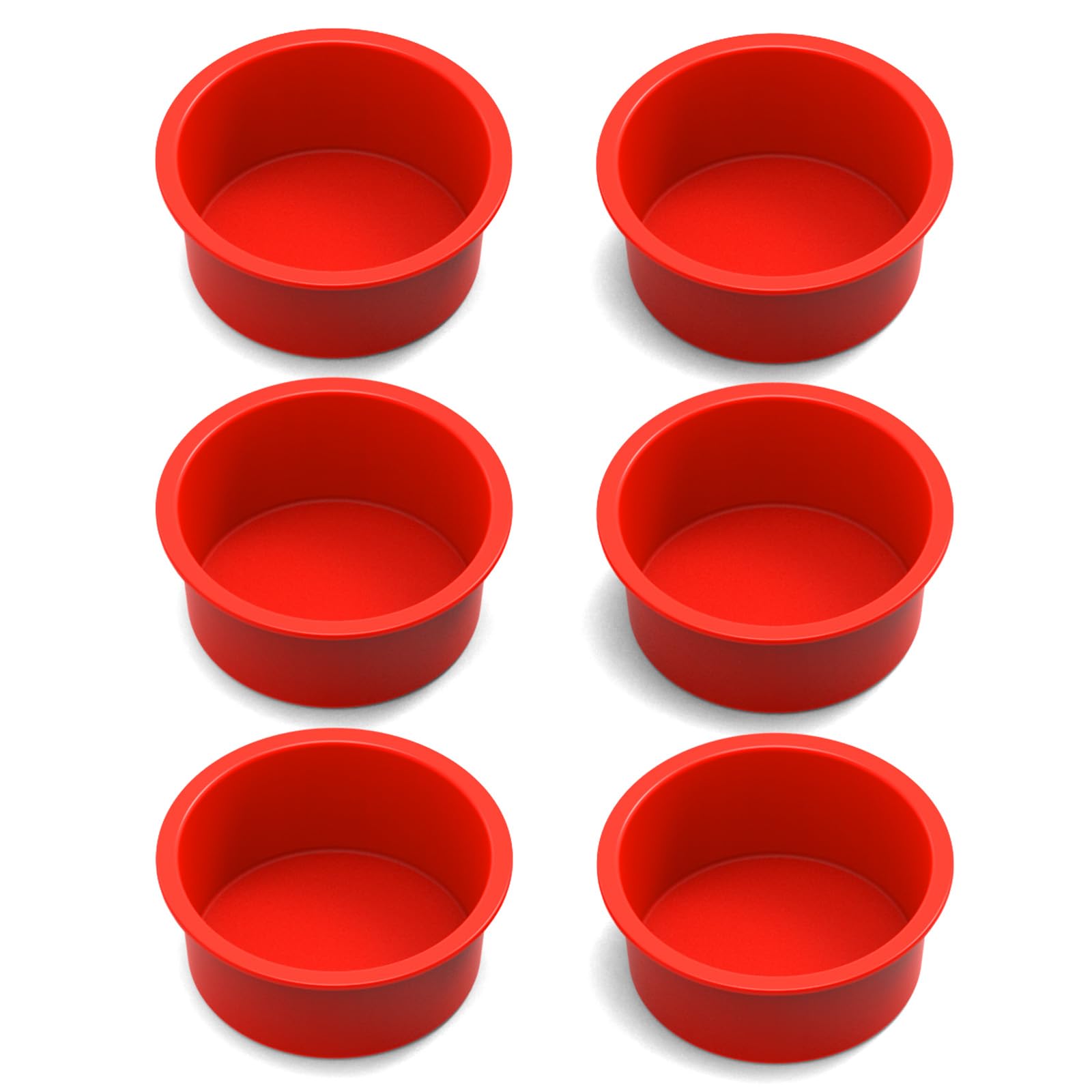 SILIVO 4 inch Cake Pans (6 Pack) - Silicone Mini Smash Cake Pans, Nonstick Small Cake Pans for Smash Cake,Muffin and Egg Bites