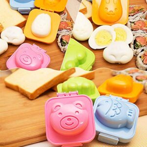 YunKo 6Pcs Egg Rice Mold Hard Boiled Egg Mold Fish Car Heart Shape Onigiri Mold Rice Ball Maker for Kids,Fondant Cake Pop Decorating Tool Fun Cookery Kitchen Gadgets