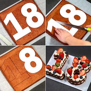 RAYNAG Cake Stencils (0-8 Number) Flat Plastic Mold Numerical Templates Cutting for DIY Cakes/Cookies -12 Inch