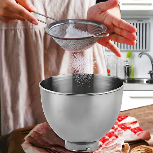 5 Quart Stainless Steel Mixer Bowl for KitchenAid Classic&Artisan 4.5-5 QT Tilt-Head Mixer, Fits for K45SS, KSM70, KSM90 KSM150, KSM155, KSM165, Polished Surface, Dishwasher Safe