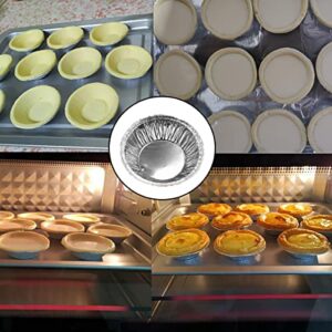 HLCM 100 Pcs Aluminum Foil Mini Pans, Great for Baking Tarts, Quiche, Pudding, etc.