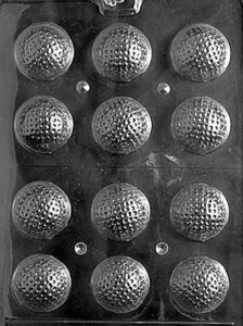 dress my cupcake chocolate candy mold, golf balls 3d