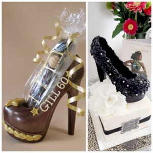 Sakolla High Heel Shoe Chocolate Molds, 3D Shoe Candy Molds Large Thick Soled Stiletto Molds with 4 Clips Cake Decoration for Wedding Birthday Party Baking Pastry Tool