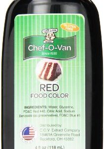 Chef-O-Van Food Coloring, Red, 4 Ounce