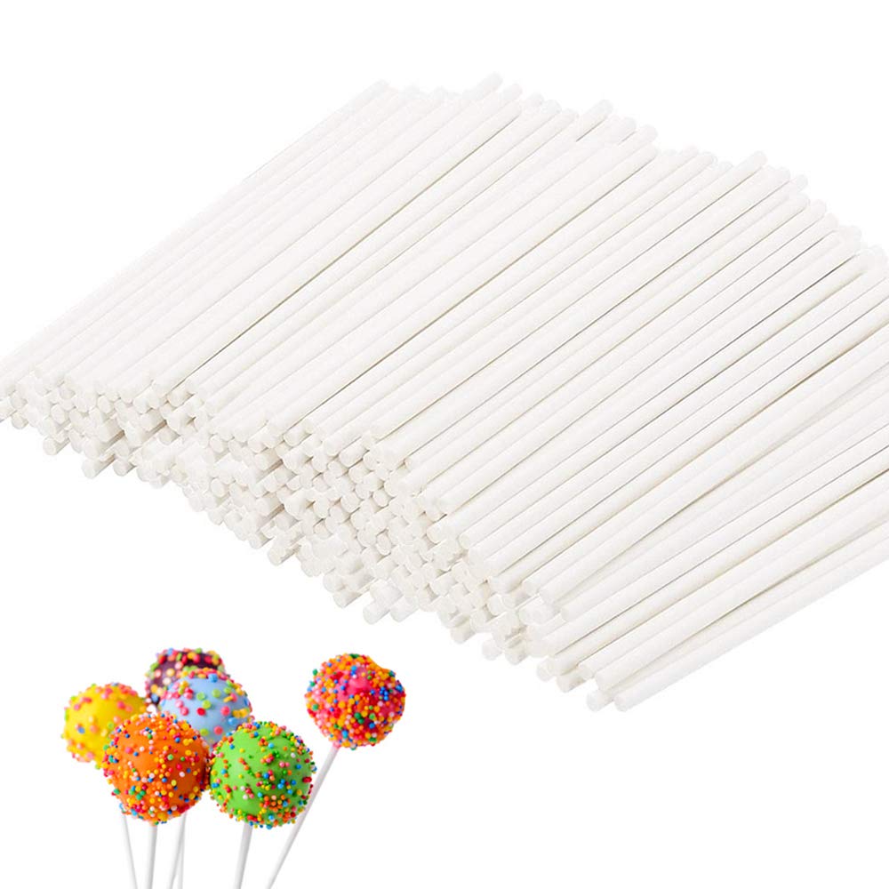 200 Count White Lollipop Sticks,6-Inch Paper Sticks Sucker Stick for Cake Pops,Cupcake Toppers,Candy Melt,Chocolate,Cookie,Dessert(Dia 3.5mm)