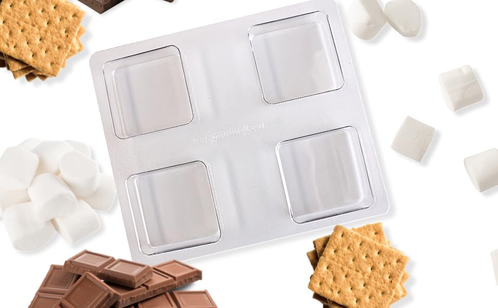 4 Cavity S'mores Mold For Chocolate-Covered Cookies