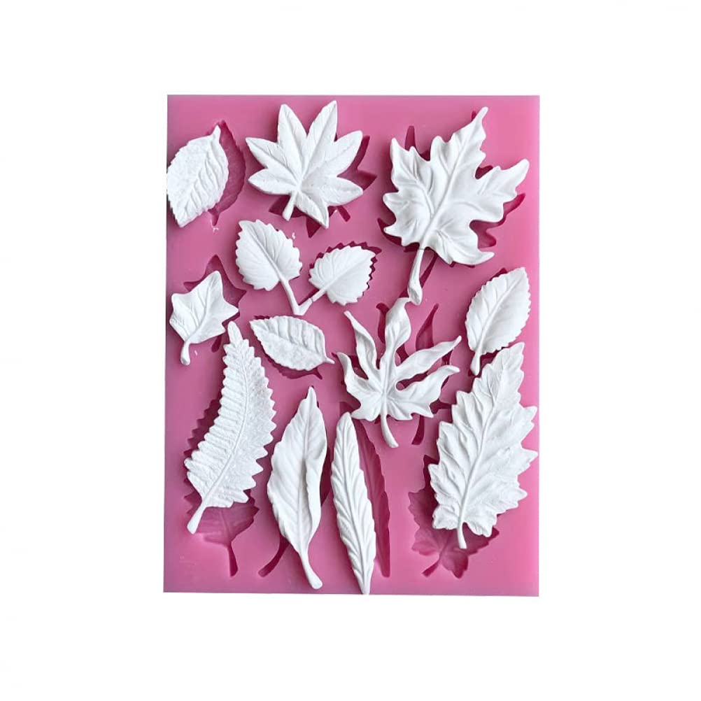 Cestony Leaf Shape Silicone Molds for DIY Cake Fondant Biscuit Cookies Soap Sugar Pudding Chocolate Hard Candies Dessert Candle Decor