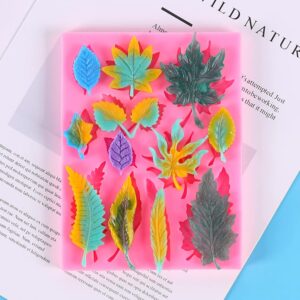 Cestony Leaf Shape Silicone Molds for DIY Cake Fondant Biscuit Cookies Soap Sugar Pudding Chocolate Hard Candies Dessert Candle Decor