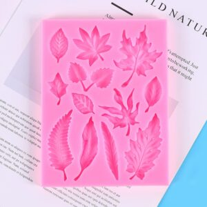 Cestony Leaf Shape Silicone Molds for DIY Cake Fondant Biscuit Cookies Soap Sugar Pudding Chocolate Hard Candies Dessert Candle Decor