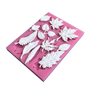 Cestony Leaf Shape Silicone Molds for DIY Cake Fondant Biscuit Cookies Soap Sugar Pudding Chocolate Hard Candies Dessert Candle Decor