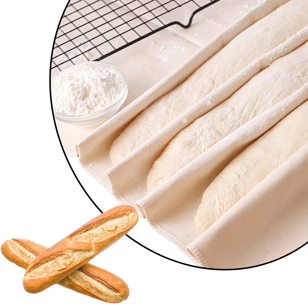 Professional Bakers Couche Extra Large 35 x 26 Inch,Heavy Duty Linen Pastry Proofing Cloth for Bread Dough Baking,Thick Baking Bread Cloth for Baguettes,Loaves,Ciabatta